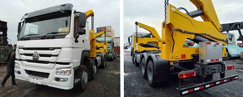 Customer feedback for 20ft container side loader truck in Guyana