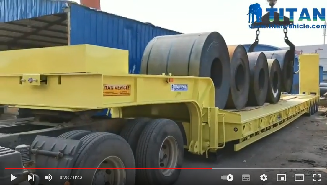 Loading capacity test of semi trailer before shipment