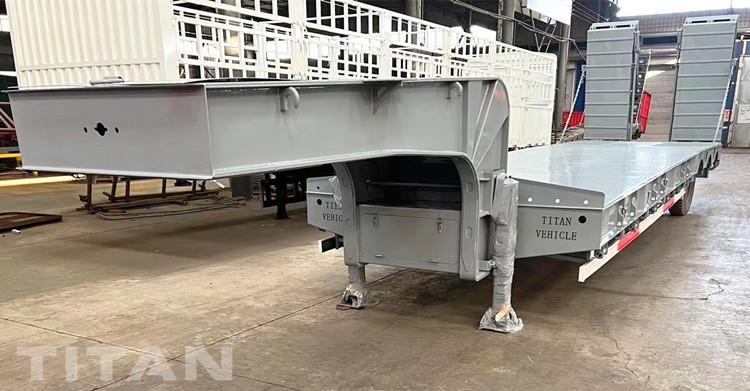 3 Axle Drop Deck Semi Trailer with Folding Hydraulic Ramps will be sent ...