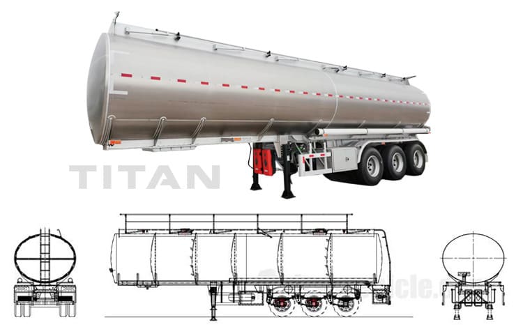 45000L 3 Axle Aluminum Tanker Trailers for Sale in Uganda
