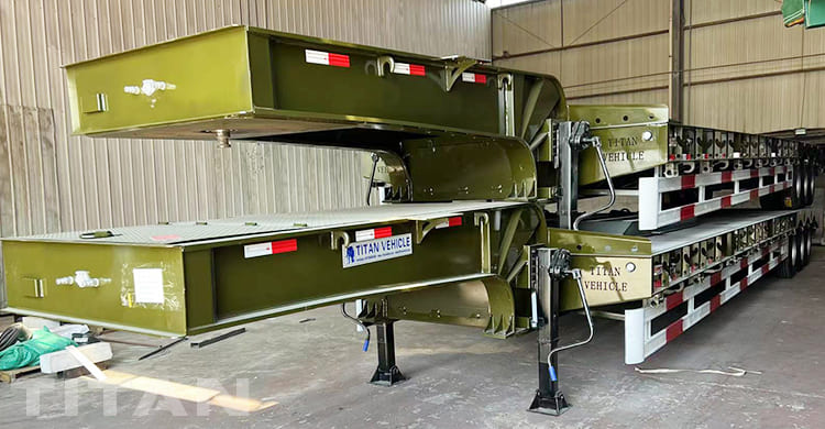 80 Ton Tri Axle Semi Low Bed Truck Trailer Price for Sale in Sierra Leone