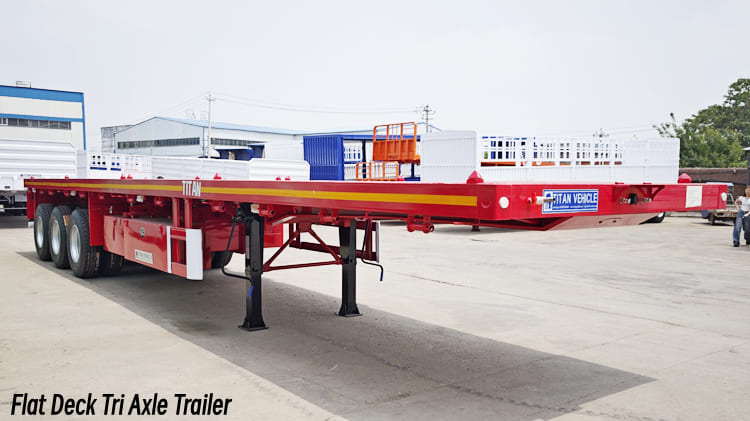 Flat Deck Tri Axle Trailer for Sale in Ghana