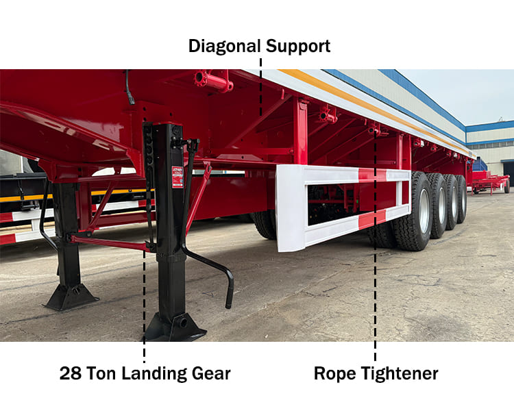 4 Axle Flatbed Semi Trailer for Sale Manufacturers in Kenya Mombasa