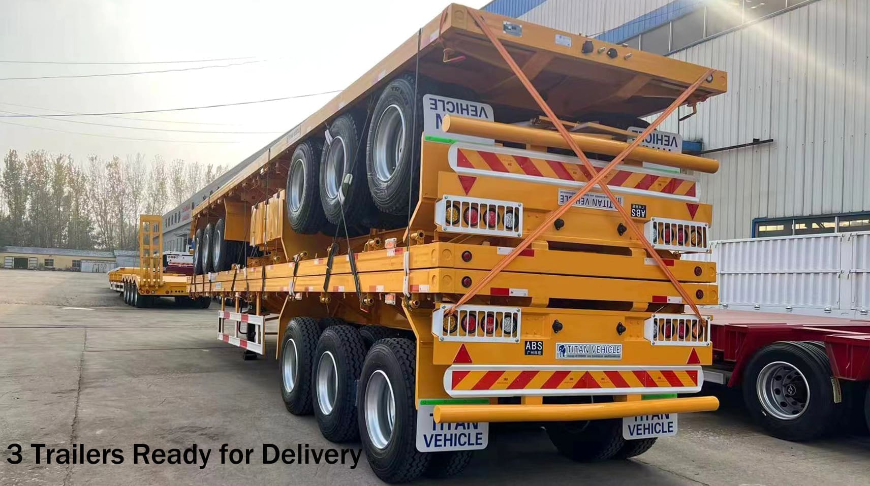 Three Axle Flatbed Truck Trailer for Sale in Namibia Windhoek
