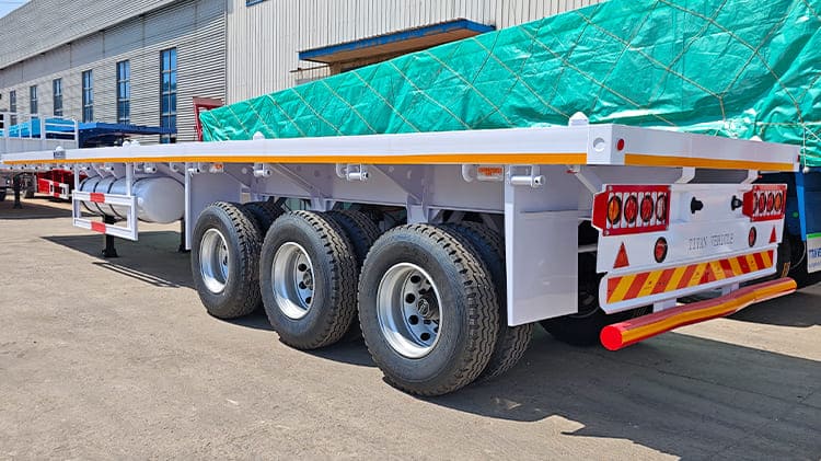 50 Ton 40 Ft Tri Axle Flatbed Trailer for Sale in Papua New Guinea