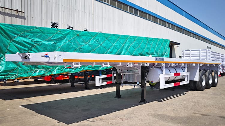 50 Ton 40 Ft Tri Axle Flatbed Trailer for Sale in Papua New Guinea