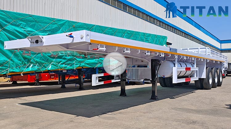 50 Ton 40 Ft Tri Axle Flatbed Trailer for Sale in Papua New Guinea