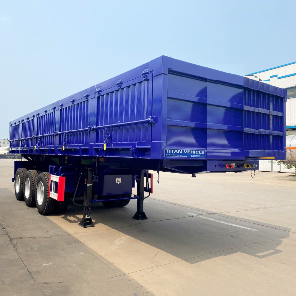 Tri Axle 34 Ton Side Tippers Semi Trailer for Sale Manufacturers