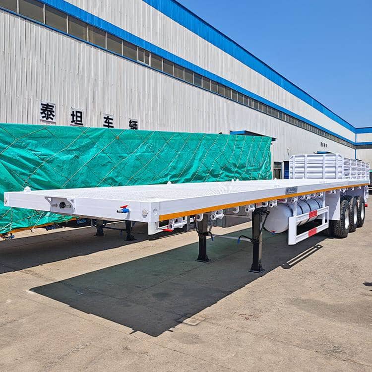 50 Ton 40 Ft Tri Axle Flatbed Trailer for Sale in Papua New Guinea